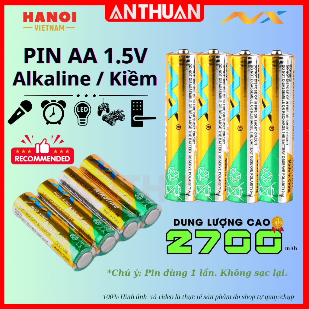 Pin AA 1.5V Alkaline LR6 chất lượng cao, dung lượng lớn cho mic, đồng ...