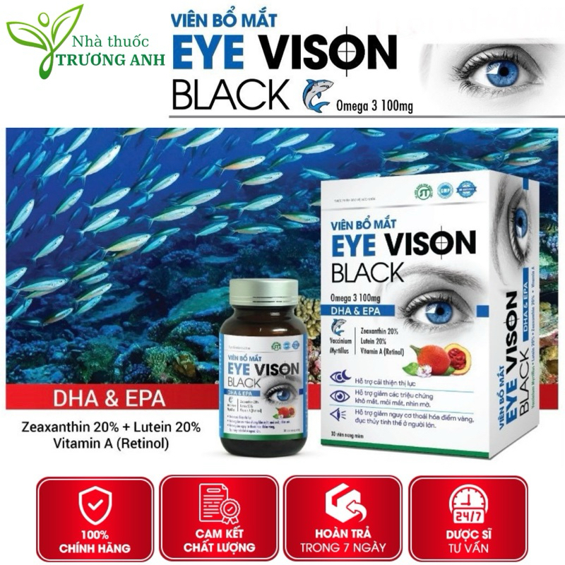 [Hộp 60viên] Viên bổ mắt Eye Vision Black giảm các biểu hiện khô mắt ...