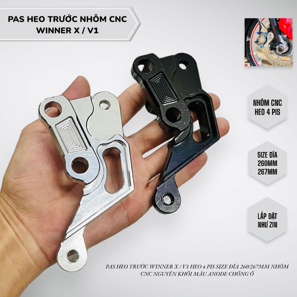 Pas heo trước WINNER X / V1 heo 4pis size đĩa 260/267mm nhôm cnc nguyên ...