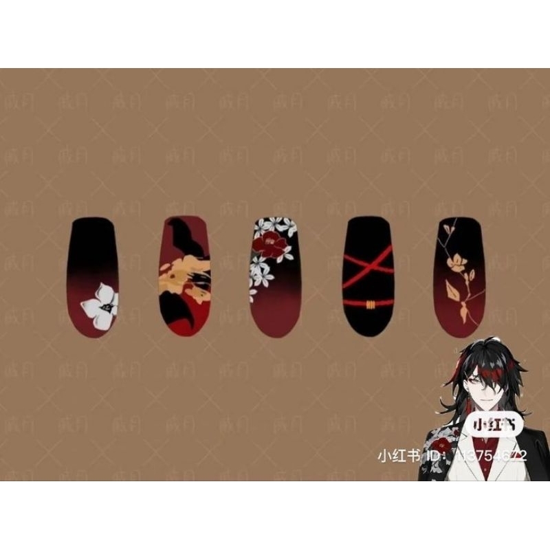 V112 - Nail Art Vtuber Vox Akuma (Nhiều Form Móng) | Shopee Việt Nam