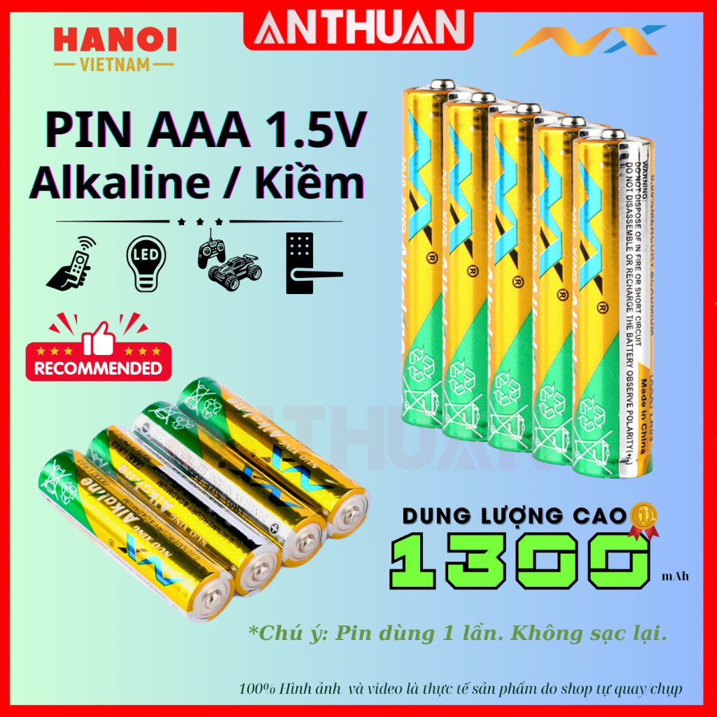 Pin Đũa AAA (3A) 1.5V Alkaline LR03 xịn dung lượng cực trâu cho điều ...