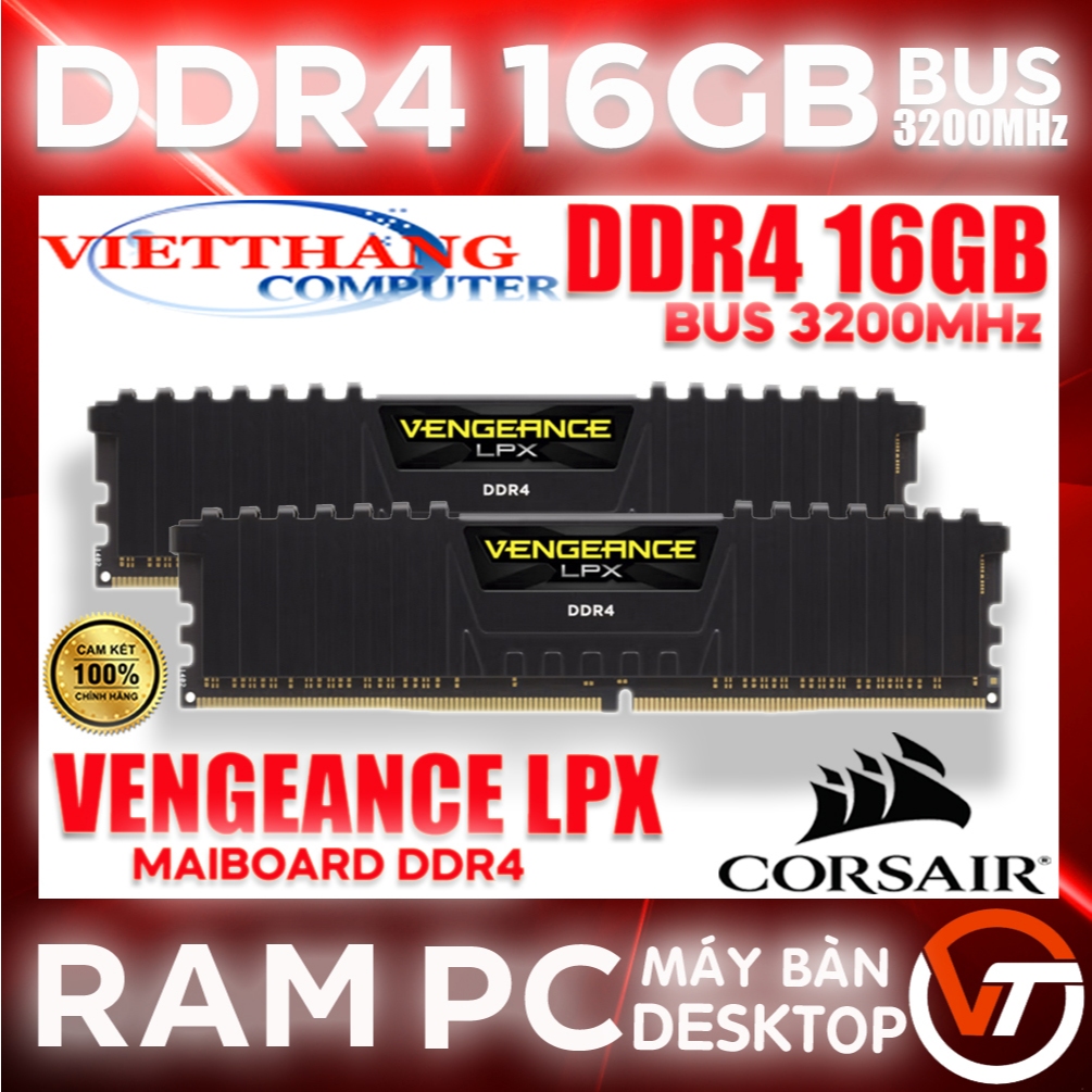 Ram 16G DDR4 Bus 3200 (1x16G) - Ram Corsair Vengeance LPX DDR4 16G Bus ...