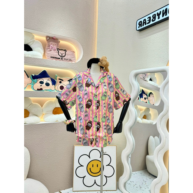 BỘ PIJAMA MONYBEAR ĐÙI LABUBU ( kèm CỘT TÓC ) | Shopee Việt Nam
