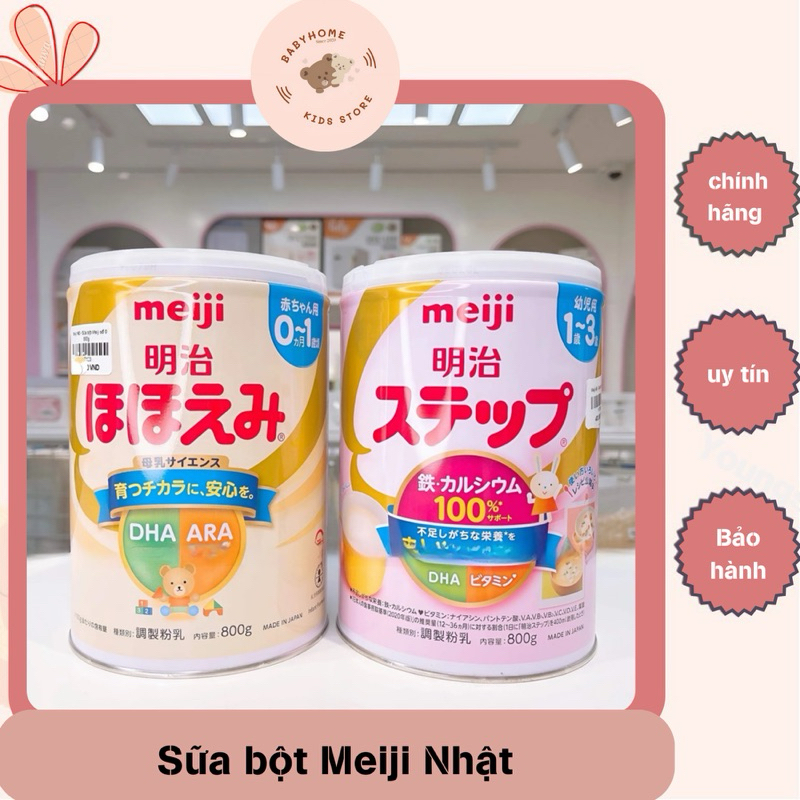 Sữa Meiji Nội Địa Nhật Lon, Thanh Số 0 & Số 9 , 0-1 & 1-3 , Meiji HP , Sữa Công Thức Hộp 800g ...