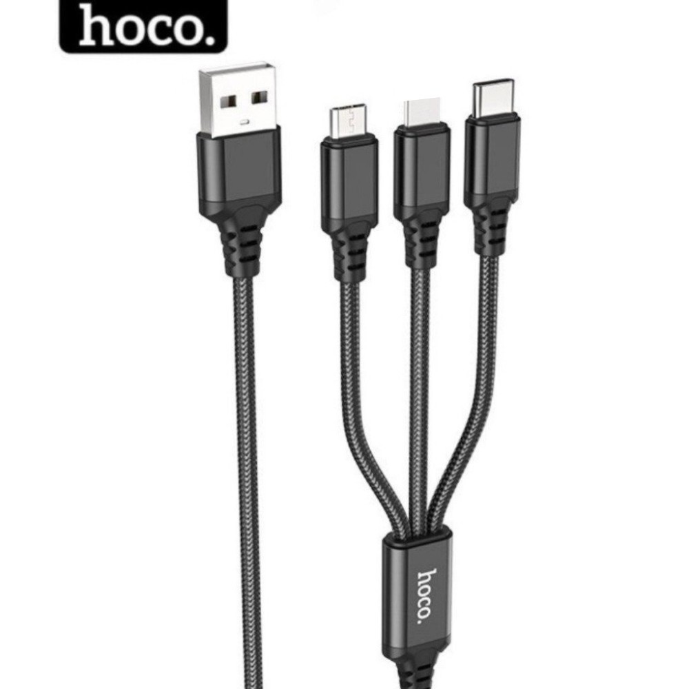 Dây sạc 3 đầu chính hãng HOCO - Cáp đa năng 3 in 1 dùng cho các dòng ...