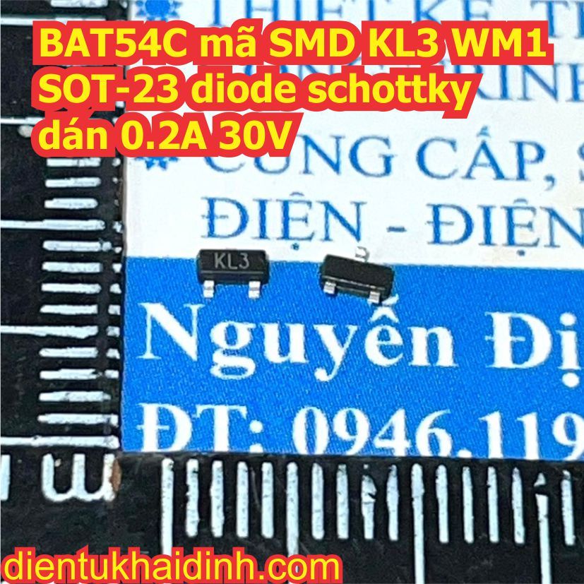 50 con BAT54C mã KL3 L43 WM1 BAT54S mã KL4 BAT54C mã KL2 SOT-23 diode schottky dán 0.2A 30V ...