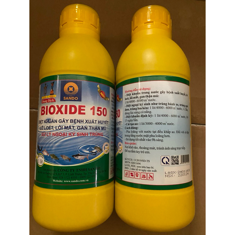 Bioxide 150 1lít chuẩn GMP diệt khuẩn và ký sinh trùn trong ao nuôi cá ...