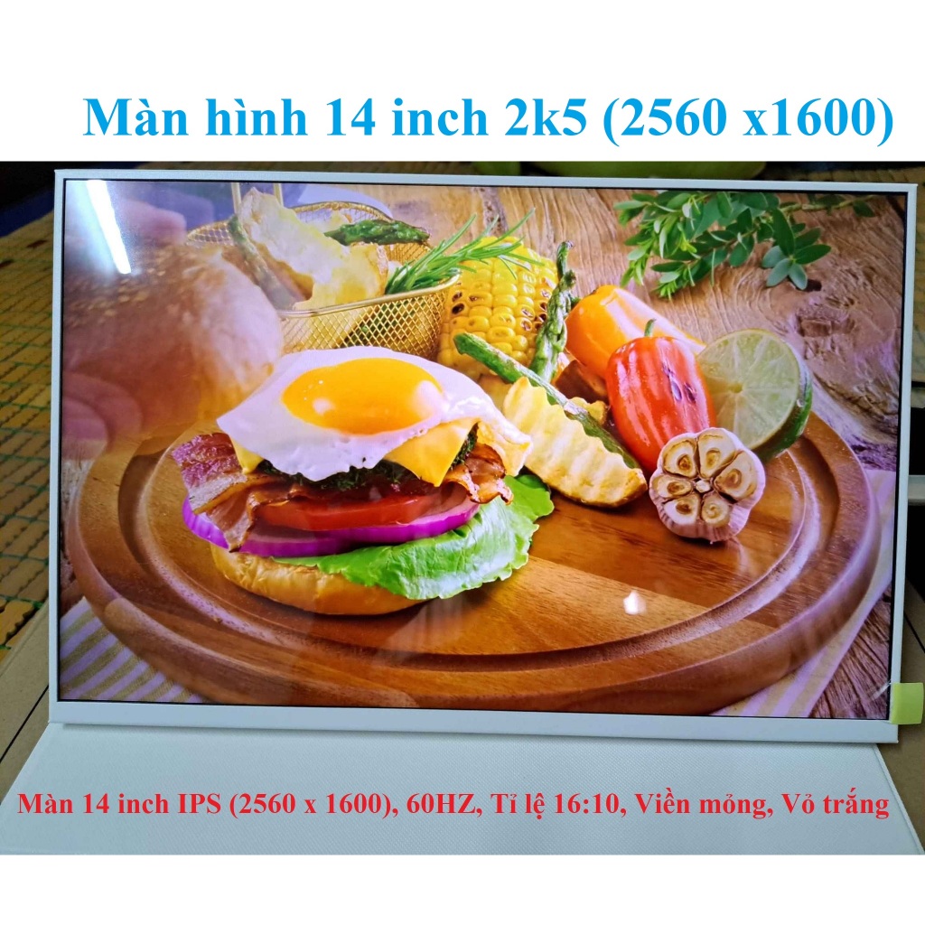 Màn 14 inch IPS 2K5 (2560 x 1600) Tỉ lệ 16:10, Gam màu 100% sRGB ...