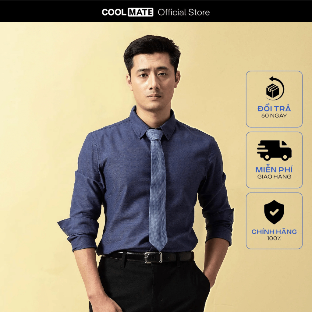 Áo Sơ Mi Dài Tay Premium Dobby mềm mại chống nhăn Coolmate | Shopee ...