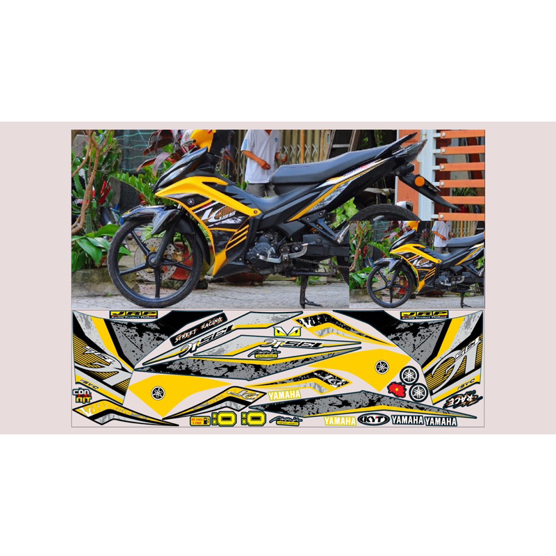 tem chế Exciter 135 vàng đen lc- tem decal 3 lớp | Shopee Việt Nam