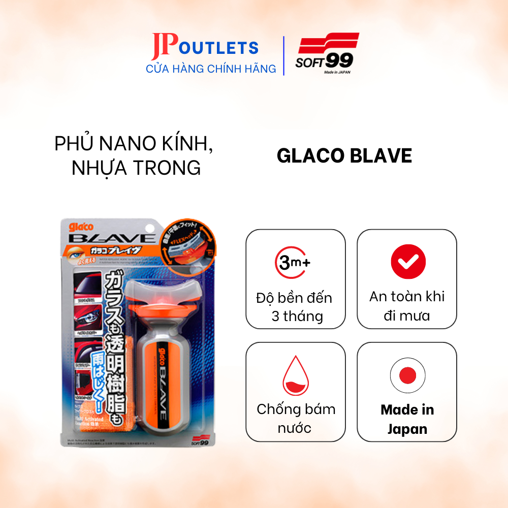 Phủ nano chống bám nước kính, nhựa cứng, mica, nón bảo hiểm Soft99 Glaco Blave G-100 70ml ...