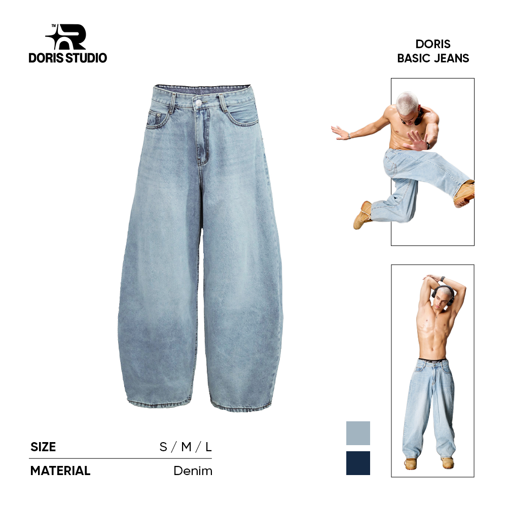Quần DORIS BASIC JEANS Trơn Ống Rộng / Doris ® / Form rộng unisex ...
