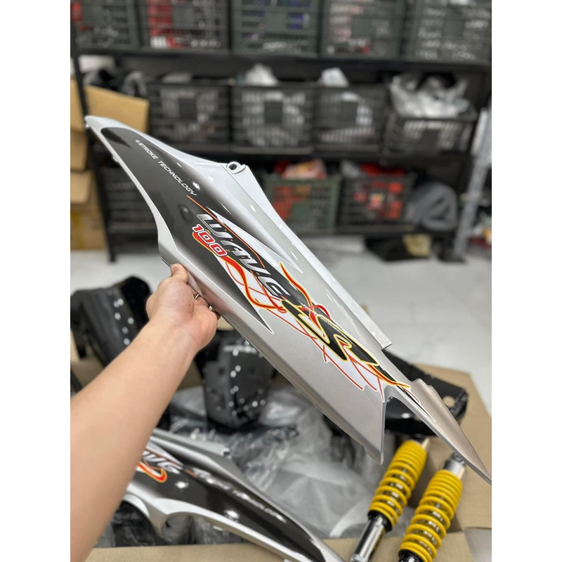 tem chế lửa Wave S 100 màu đen bạc cam- Tem decal 3 lớp | Shopee Việt Nam