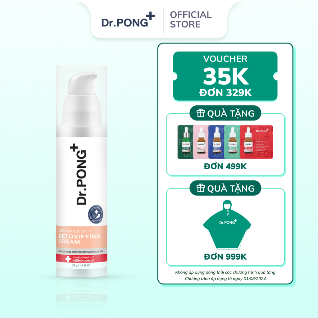 Kem dưỡng phục hồi và cấp ẩm chuyên sâu Dr.PONG Advanced Skin Detoxifying 30g | Shopee Việt Nam