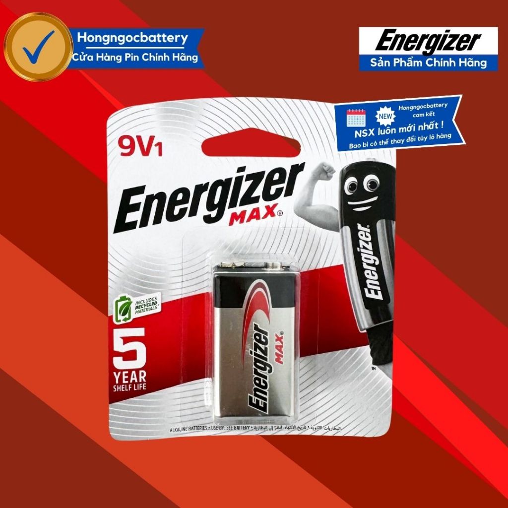 Pin 9V Energizer Max ( Pin Vuông 9V ) 522 bp1- Hàng Chính Hãng | Shopee ...