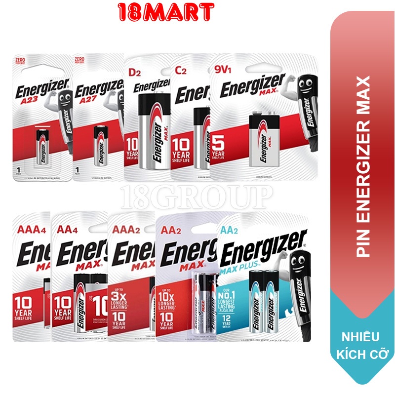 Pin Energizer Max AA / AAA / AAAA / C / D / 9V Alkaline | Shopee Việt Nam