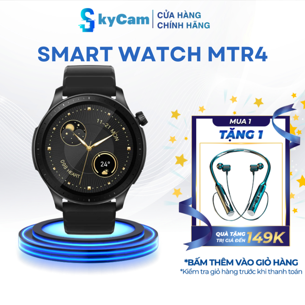 Đồng hồ thông minh MTR4 Smartwatch nghe gọi Bluetooth Theo dõi sức khỏe ...