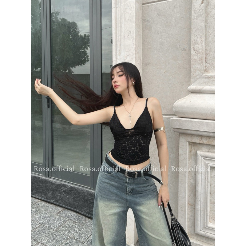 Áo Dây Ren Basic, Ngực May 2 Lớp Rosa | Shopee Việt Nam