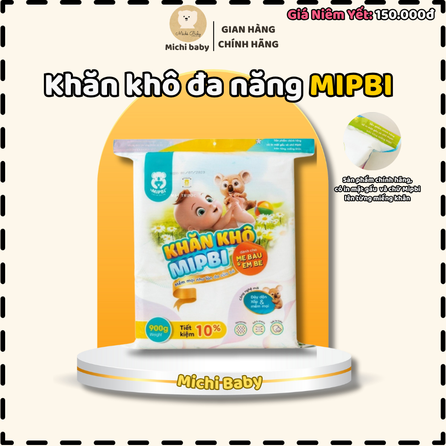 Michibaby- Khăn Vải Khô Đa Năng Cao Cấp Cho Mẹ Và Bé Mipbi Bịch 600 ...