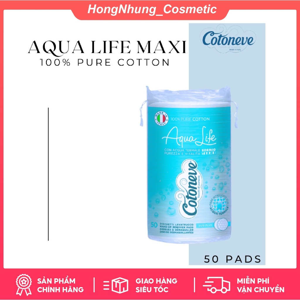 Bông tẩy trang COTONEVE AQUA LIFE MAXI may viền, dập nổi | Shopee Việt Nam