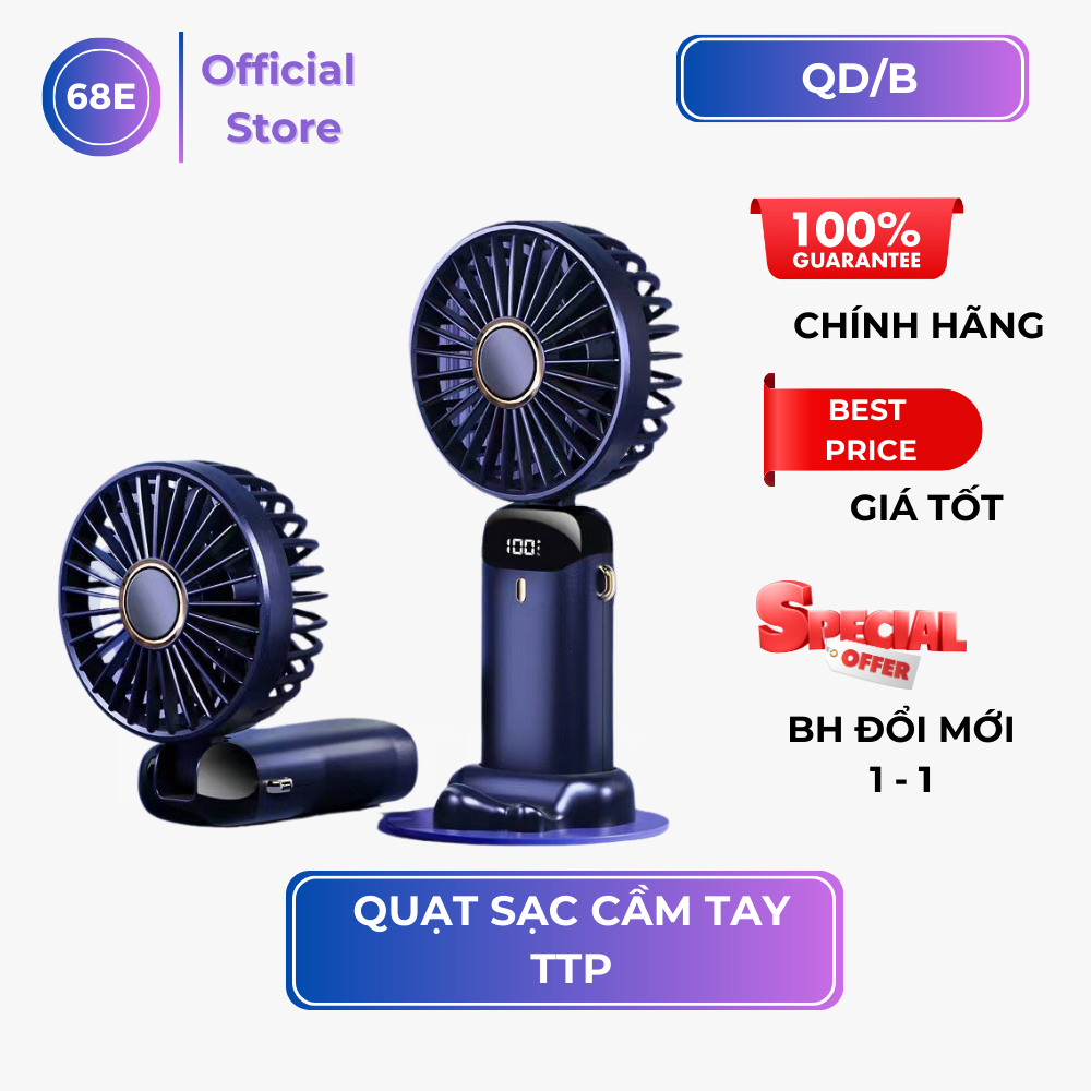 Quạt cầm tay sạc tích điện mini TTP, hàng chính hãng, bảo hành đổi mới ...