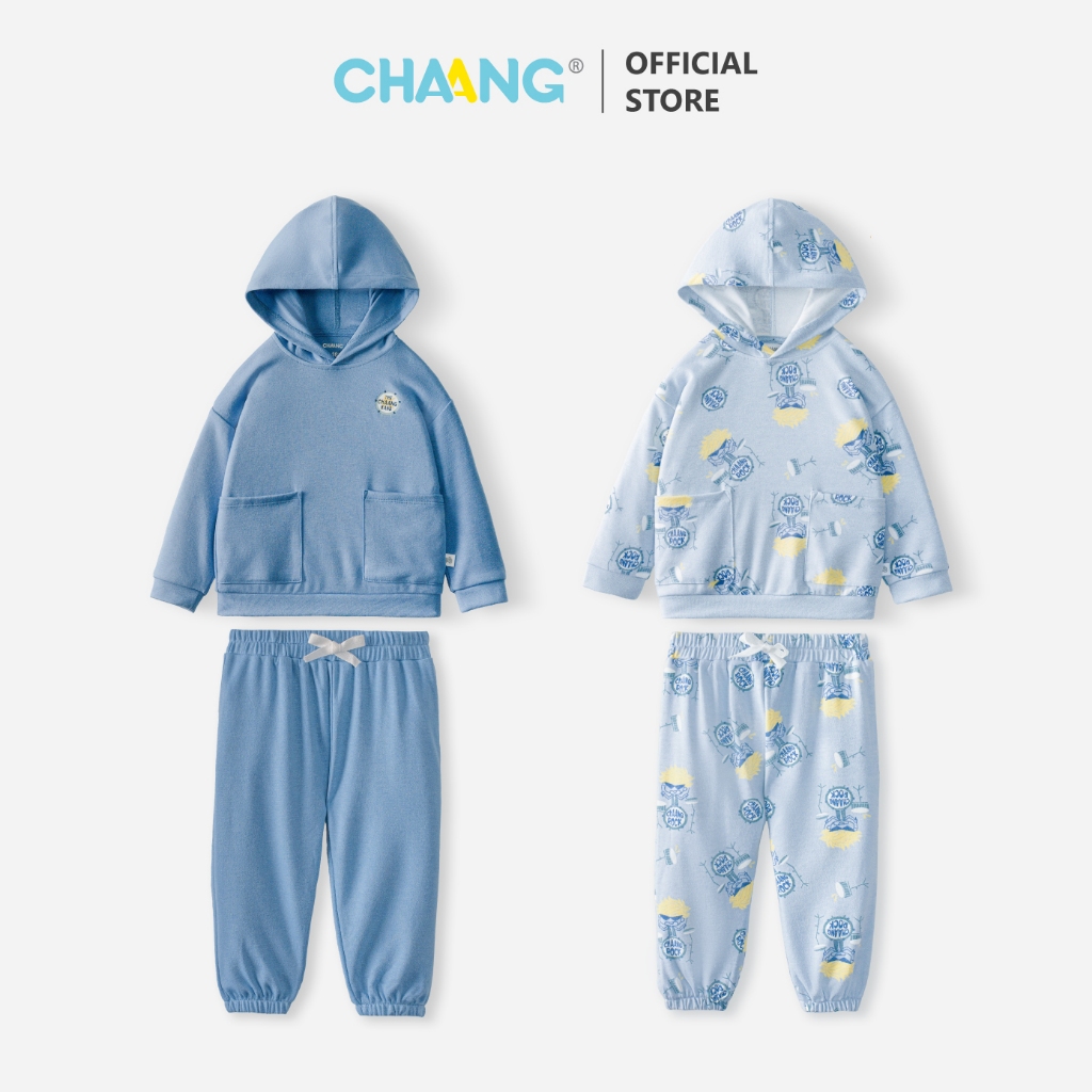 [CHAANG] Bộ quần áo dài hoodie có mũ bé trai Music Chaang | Shopee Việt Nam