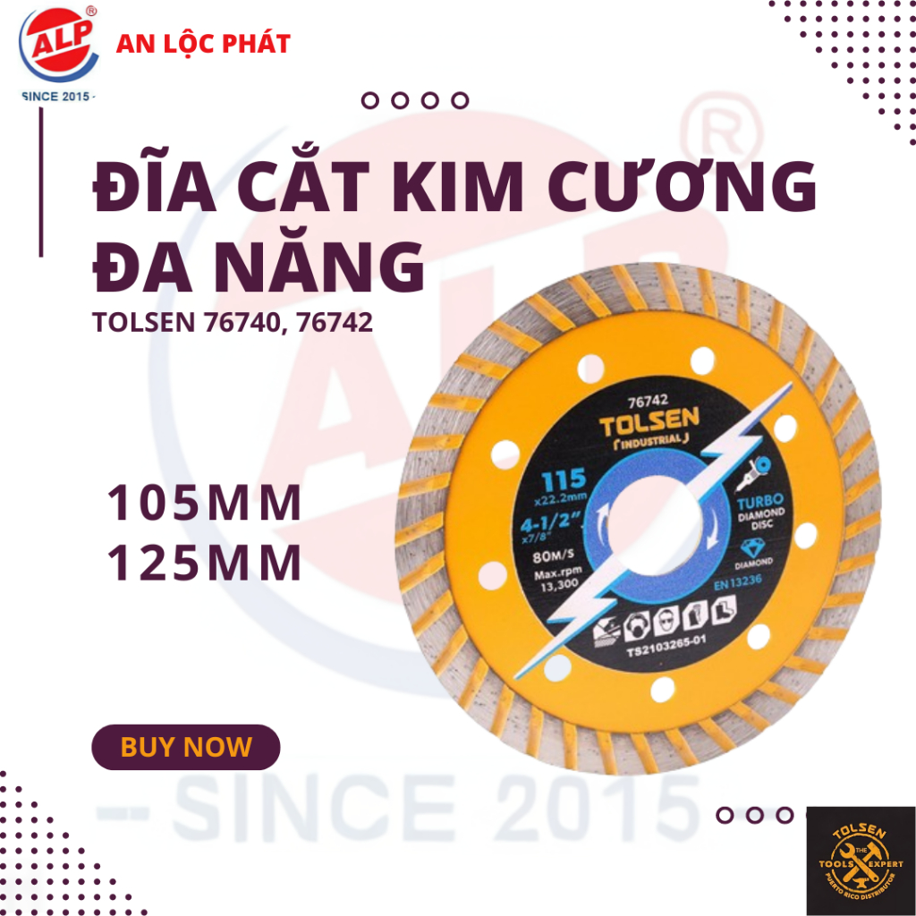 TOLSEN Đĩa Cắt Kim Cương Đa Năng (Công Nghiệp) 100mm / 125mm - 76740 ...