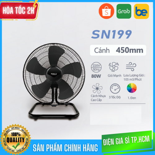 Quạt sàn bán công nghiệp Hali SN199 80W sải cánh 450mm - Hàng chính ...