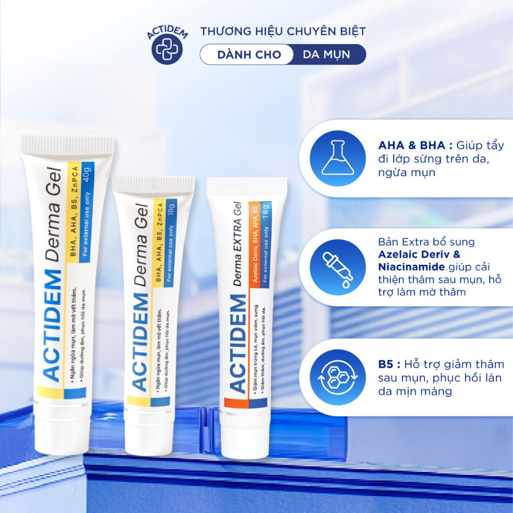 Gel giảm mụn Actidem Derma Gel 18/40gr | Shopee Việt Nam