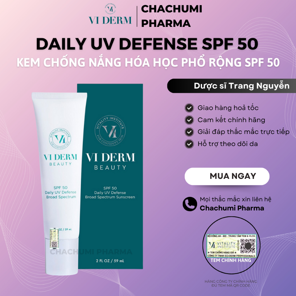 [DATE 11/2026] Kem Chống Nắng VI DERM SPF 50 Broad Spectrum Sunscreen ...