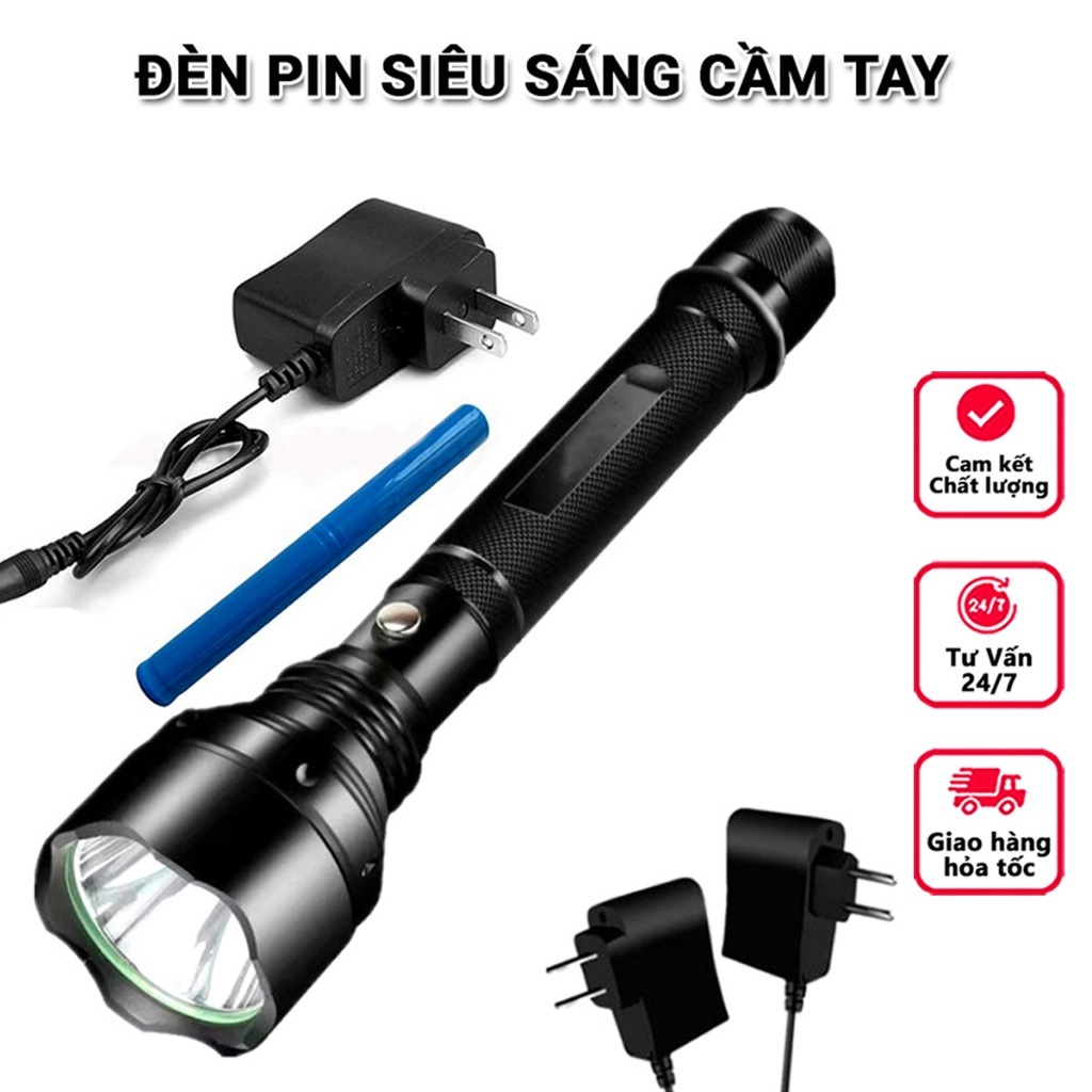 Đèn Pin Siêu Sáng Chiếu Xa Chống Nước Vỏ Kim Loại Siêu Bền Chính Hãng ...