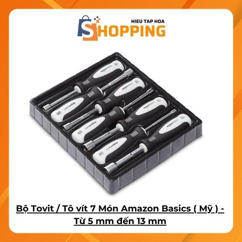 Bộ Tovit / Tô vít 7 Món Amazon Basics ( Mỹ ) - Từ 5 mm đến 13 mm ...