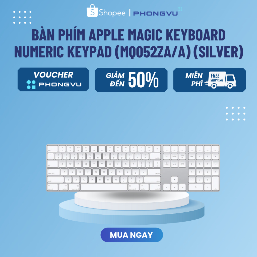 Bàn phím Magic Keyboard Numeric Keypad (MQ052ZA/A) (Silver) - Hàng chính hãng - Bảo hành 12 ...