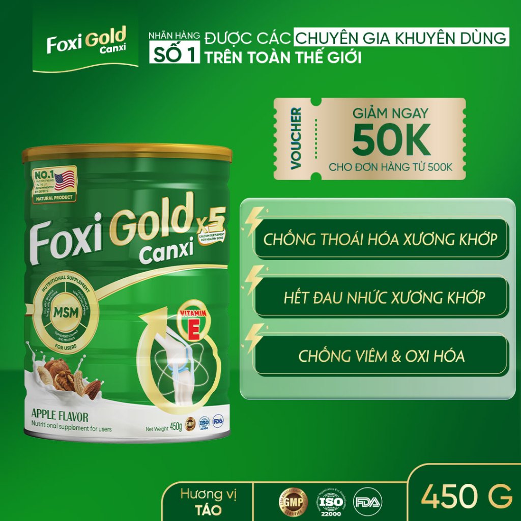 Sữa bột xương khớp Foxi Gold Canxi nhập Mỹ, Sữa hạt thuần chay hương vị ...