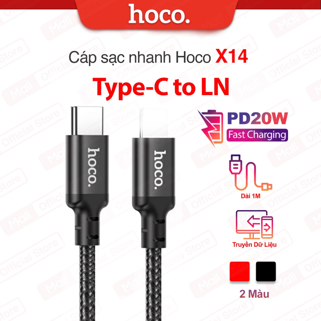 Dây sạc nhanh Typec to IP PD20W 3.0A Hoco X14 dùng cho ip11/12/13/14 dài 1m/2m/3m | Shopee Việt Nam