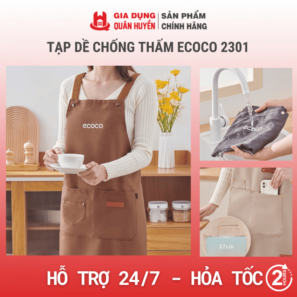 Tạp dề chống thấm ECOCO cao cấp | Tạp dề pha chế chuyên dụng nhà hàng ...