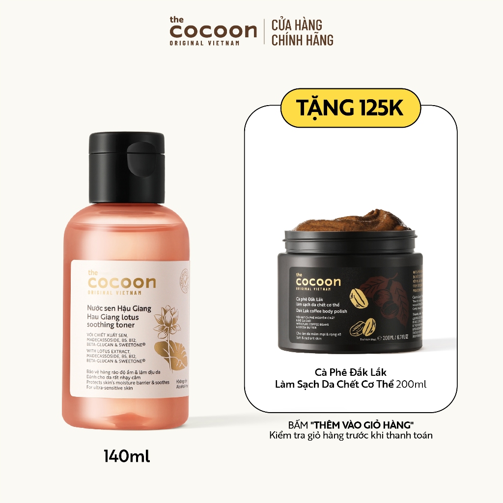 Nước sen Hậu Giang (toner) Cocoon giúp phục hồi đa nhiệm cho da rất ...