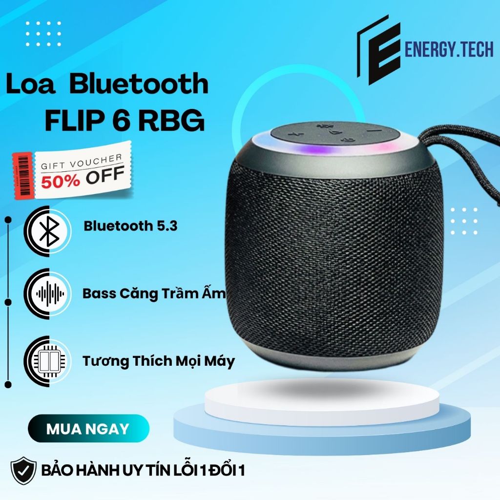 Loa bluetooth mini Flip6 RGB âm thanh 360 độ công suất 5W bass tốt ...