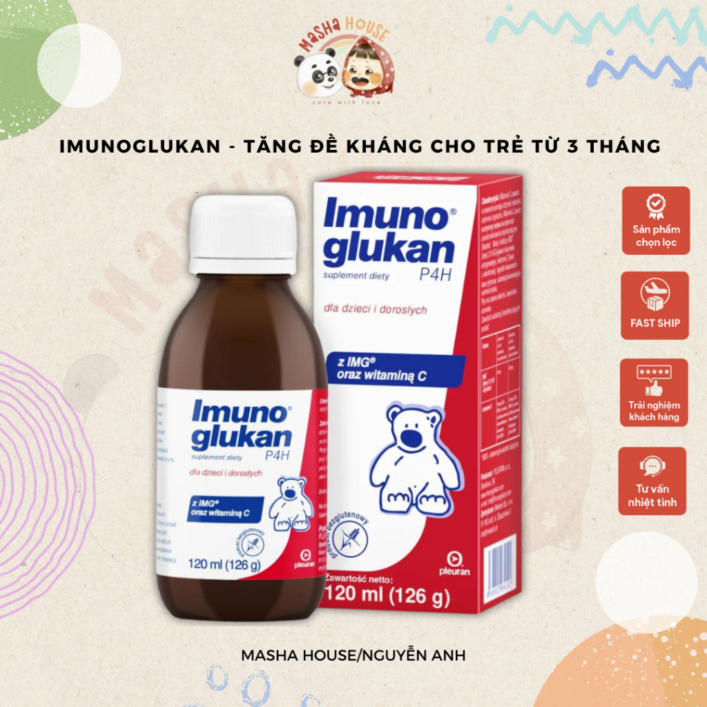 Siro Gấu Kan Imunoglukan P4H Pleuran hỗ trợ tăng cường đề kháng ở trẻ ...