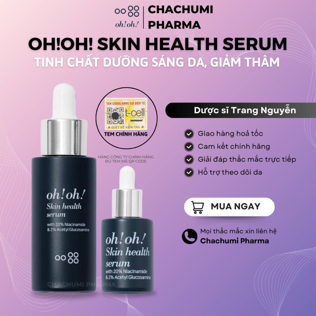 Tinh Chất Dưỡng Sáng Da oh!oh! Skin Health Serum (with 20% Niacinamide & 2% Acetyl Glucosamine ...