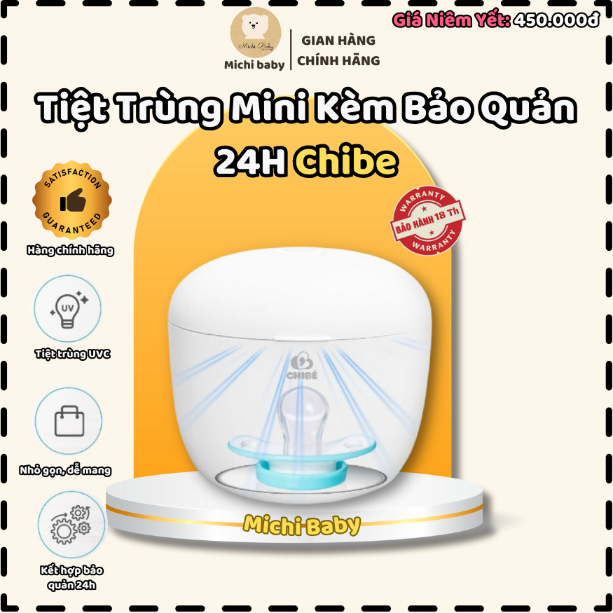 Michibaby - (Không sấy khô) Máy tiệt trùng UV Mini Chibe Bảo Quản 24 ...