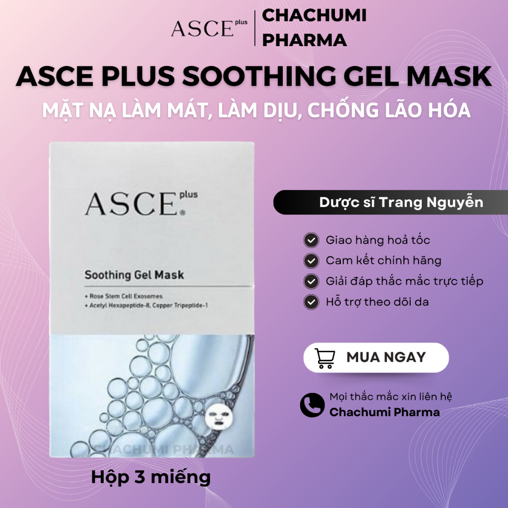 Mask ASCE plus Soothing Gel mặt nạ siêu phục hồi, làm mát, làm dịu da ...