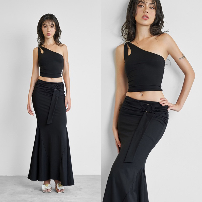 Set áo vai xéo và chân váy đuôi cá - CHIILING SET TEKDA | Shopee Việt Nam