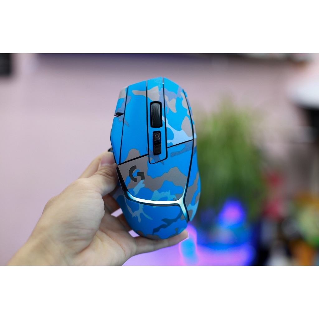 Skin dán chuột Logitech G502 X / X Plus mẫu camo xanh | Có custom theo ...
