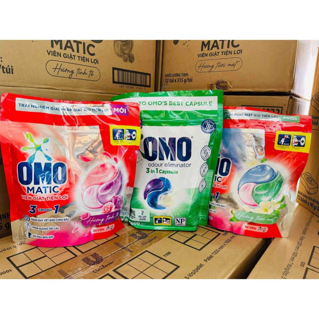 Viên giặt OMO Matic 3 trong 1 siêu đậm đặc túi 442g (17 viên x 26g ...