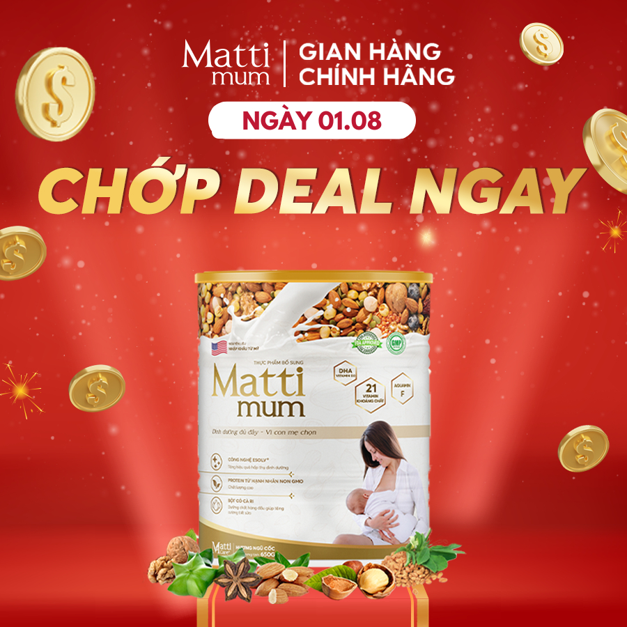 [SIÊU ƯU ĐÃI] MATTI MUM Sữa hạt lợi sữa 100% đạm thực vật cho mẹ sau ...