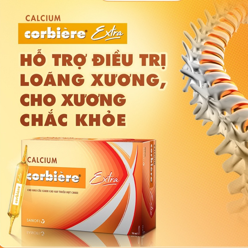 CALCIUM corbière Extra hộp 30 ống - Bổ sung canxi cho cơ thể, giúp giảm tình trạng thiếu canxi ...