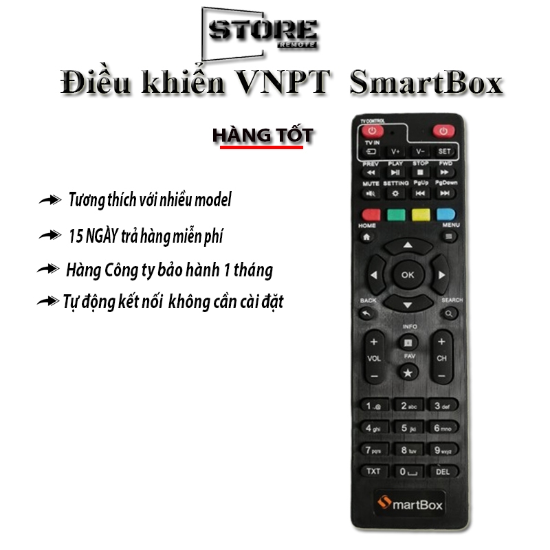 Điều Khiển SmartBox đa năng tương thích đầu box FPT - VNPT-Mytivi Hàng công ty chất lượng tốt ...
