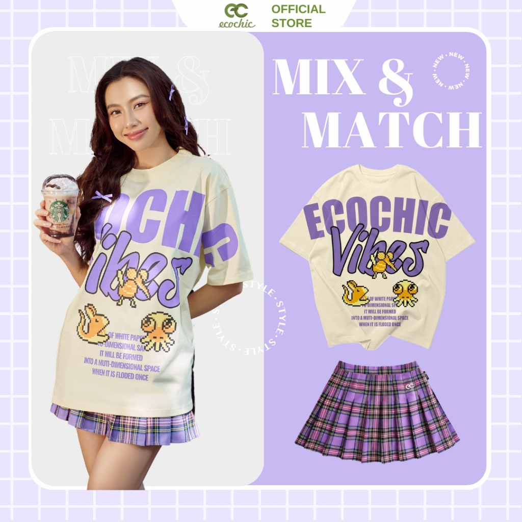 Áo Thun Local Brand ECOCHIC Vibes Tee Chính Hãng Form Rộng Phông Nam Nữ Unisex Oversize 100% ...