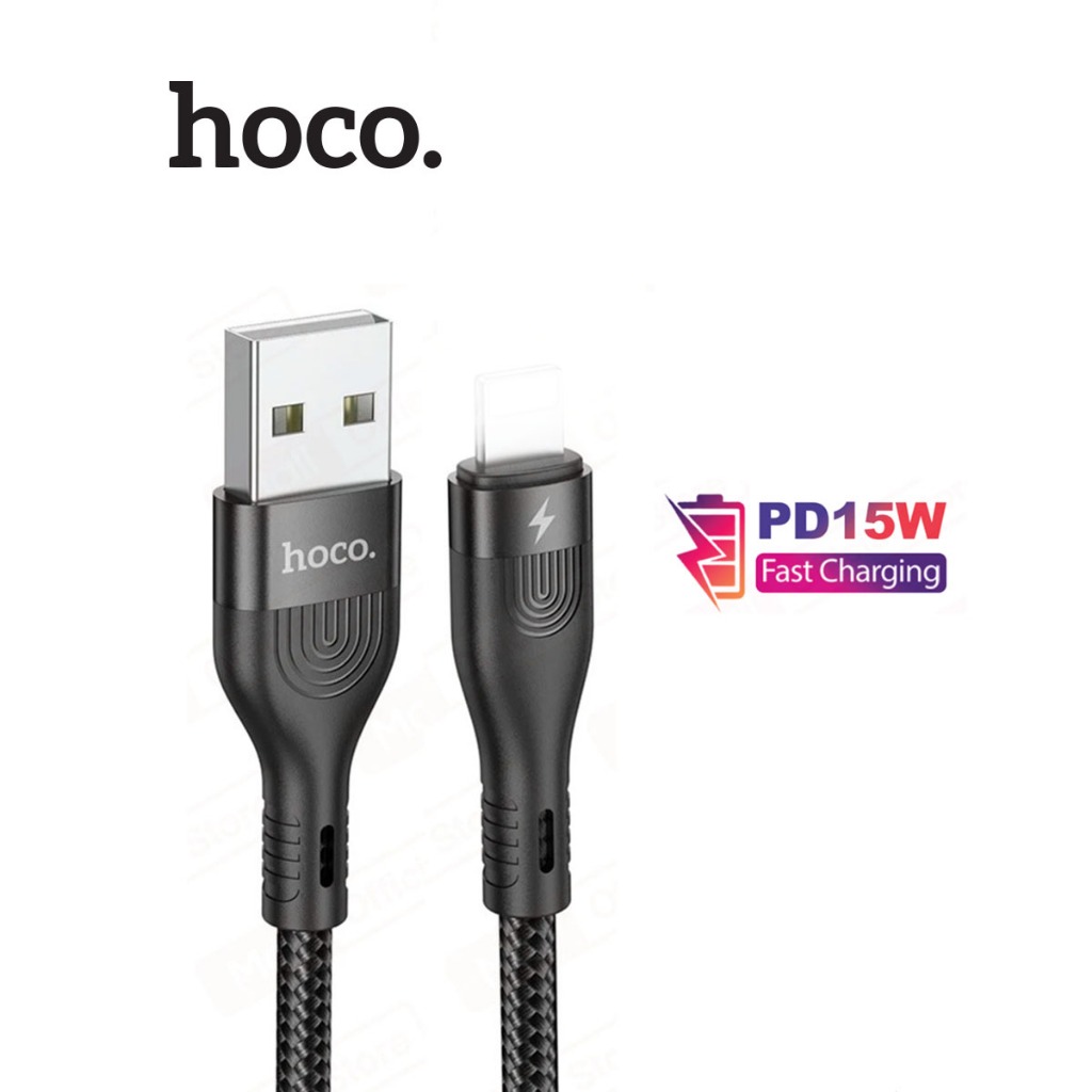 Cáp sạc USB to IP Hoco DU14 hỗ trợ sạc nhanh PD15W 3.0A, truyền dữ liệu dùng cho ip 6/7/8/X/11 ...